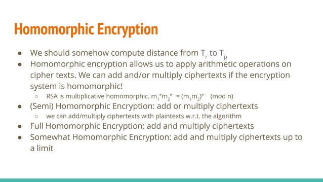 Template Protection with Homomorphic Encryption | PPT