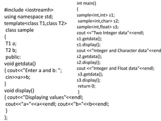 TEMPLATES in C++ are one of important topics in Object Oriented ...
