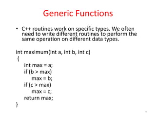 TEMPLATES in C++ are one of important topics in Object Oriented ...