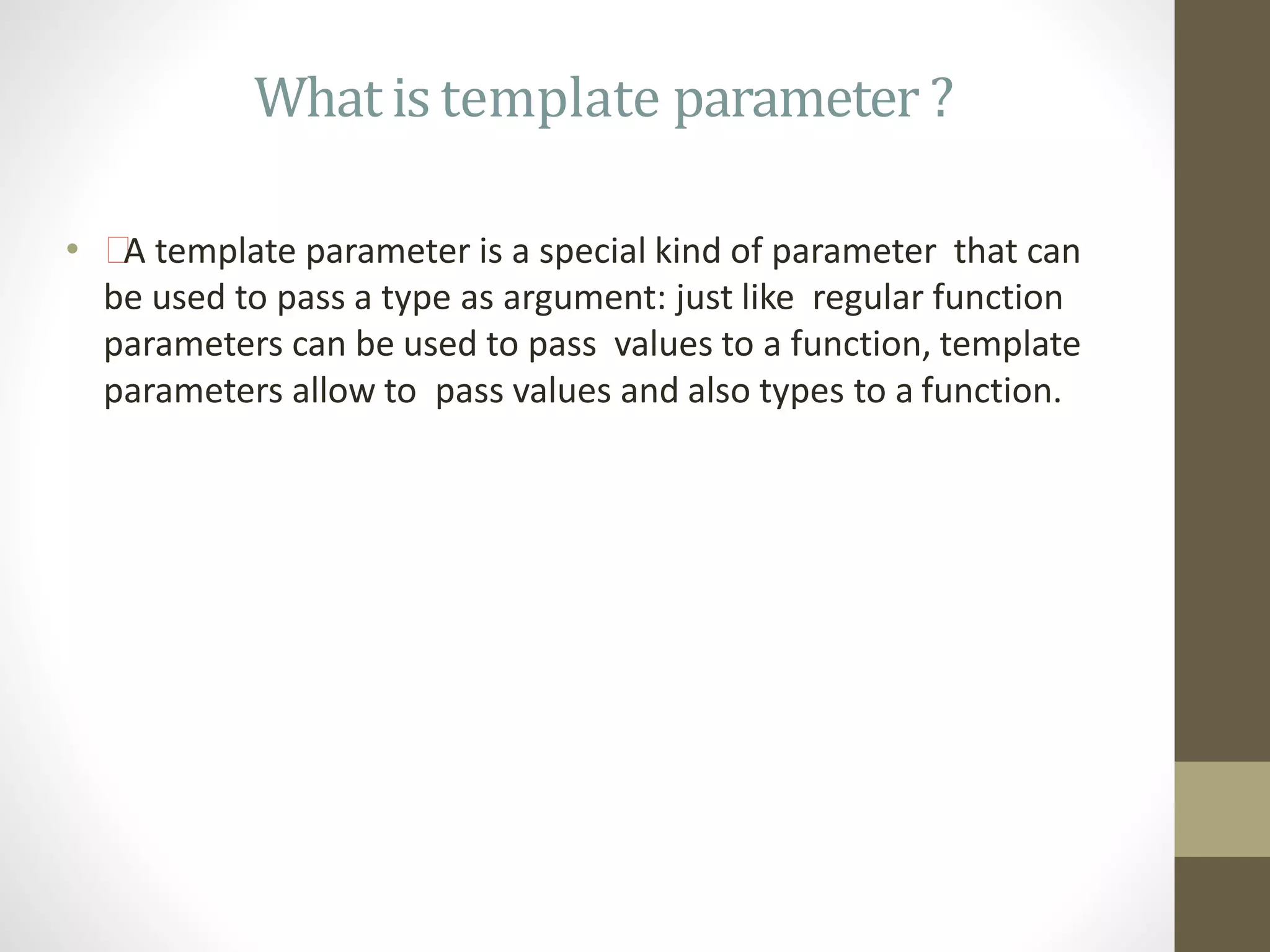 Templates c++ - prashant odhavani - 160920107003 | PPT | Free Download