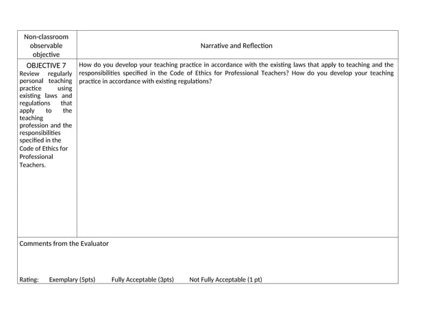 Templates for Teacher Reflection Form_T1 | DOCX | Education