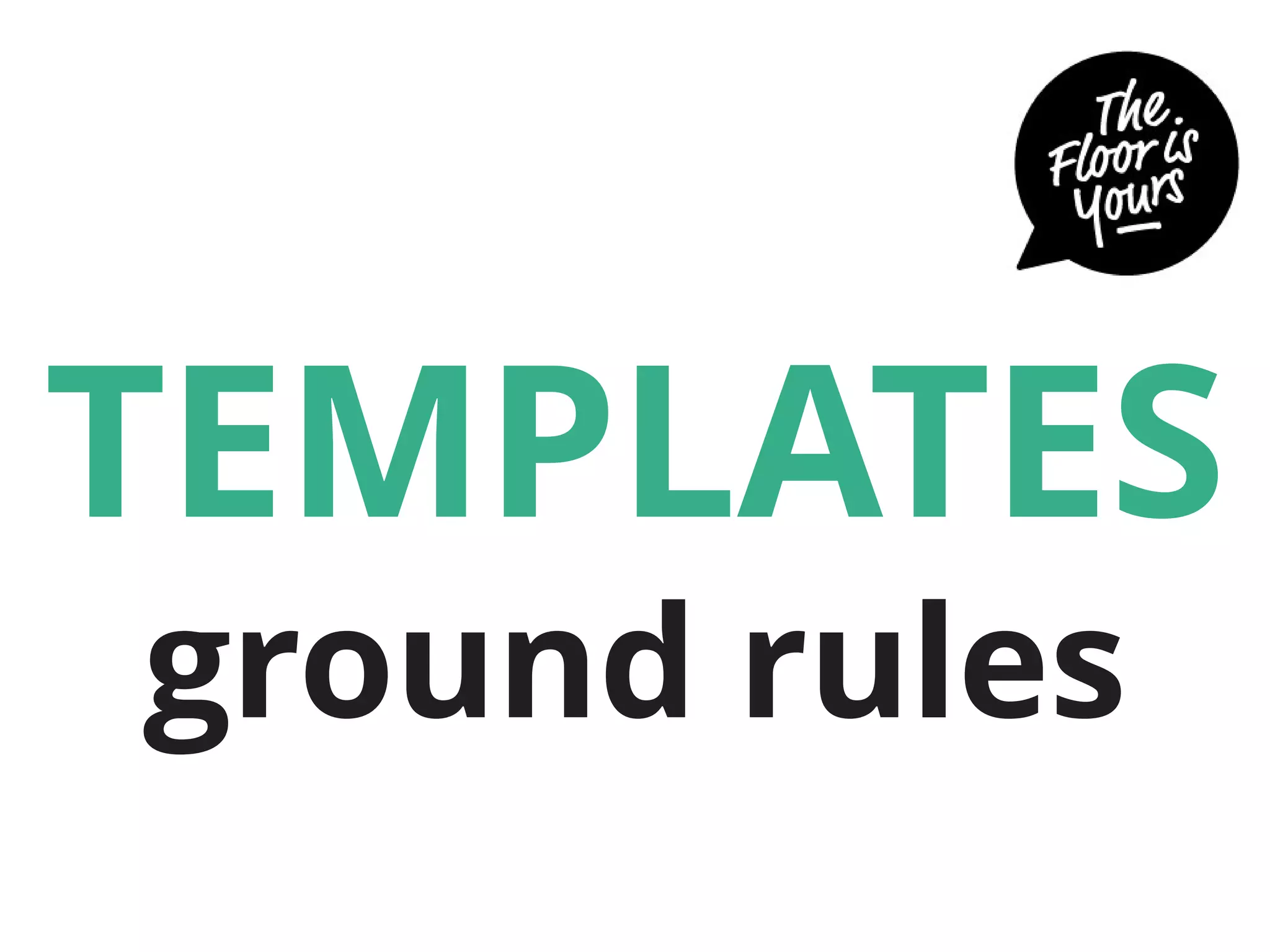 Presentation templates: ground rules | PDF