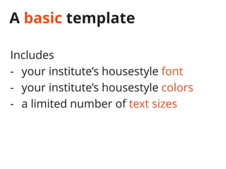 Presentation templates: ground rules | PDF