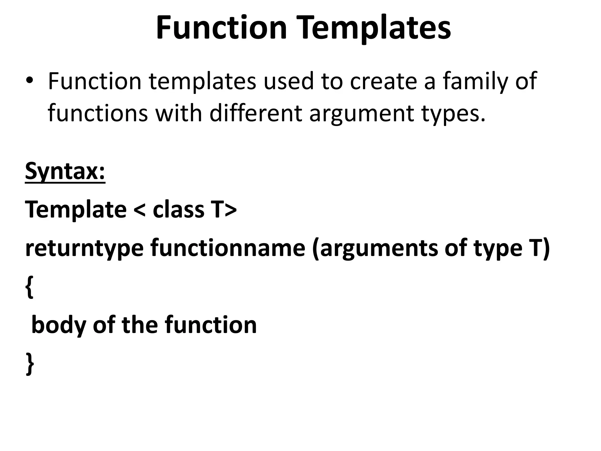 Templates in c++ | PPTX