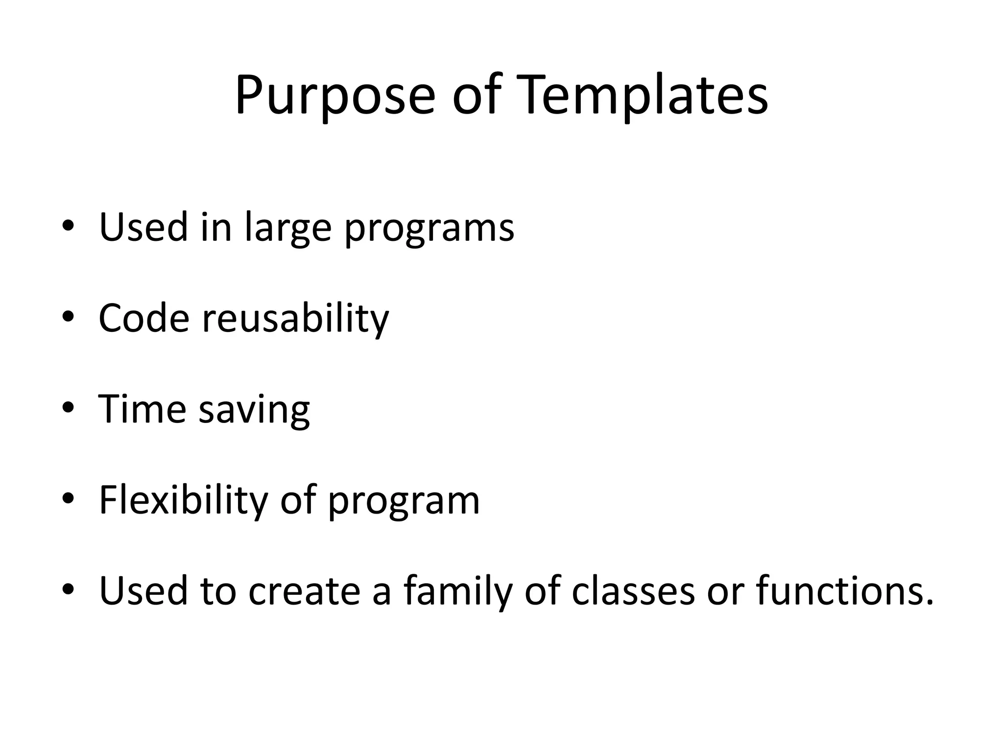 Templates in c++ | PPTX