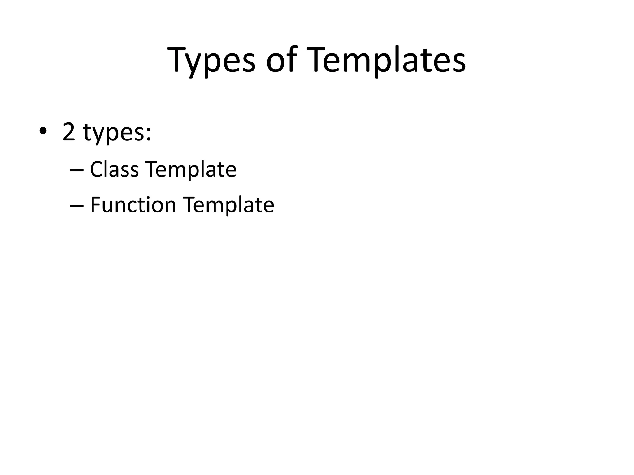 Templates in c++ | PPTX