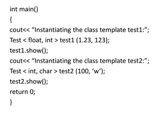 Templates in c++ | PPTX