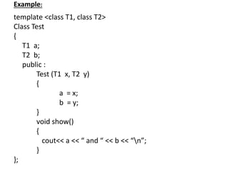 Templates in c++ | PPTX
