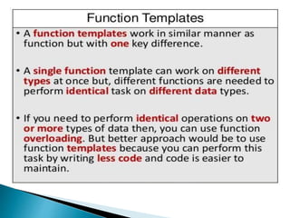 Templates in c++ | PPT