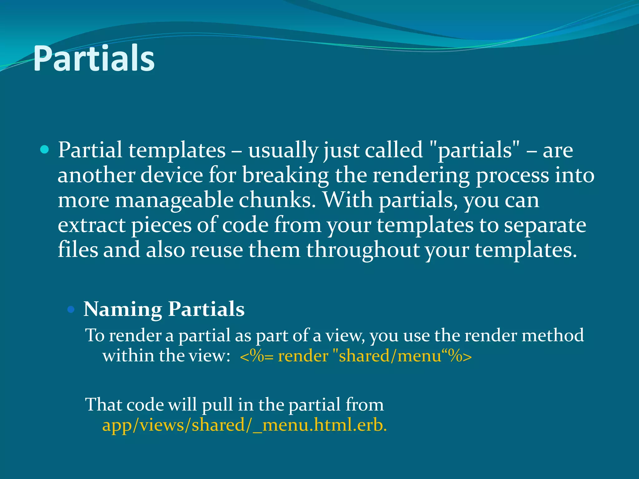 Templates, partials and layouts | PPTX