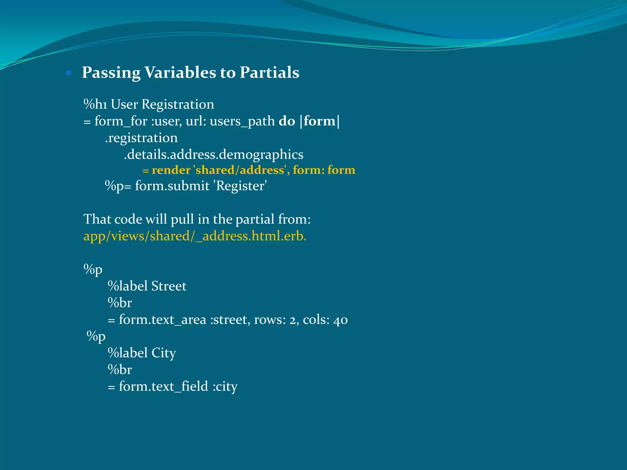 Templates, partials and layouts | PPTX