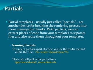 Templates, partials and layouts | PPTX