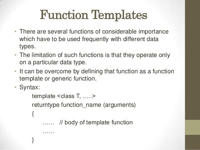 Templates presentation