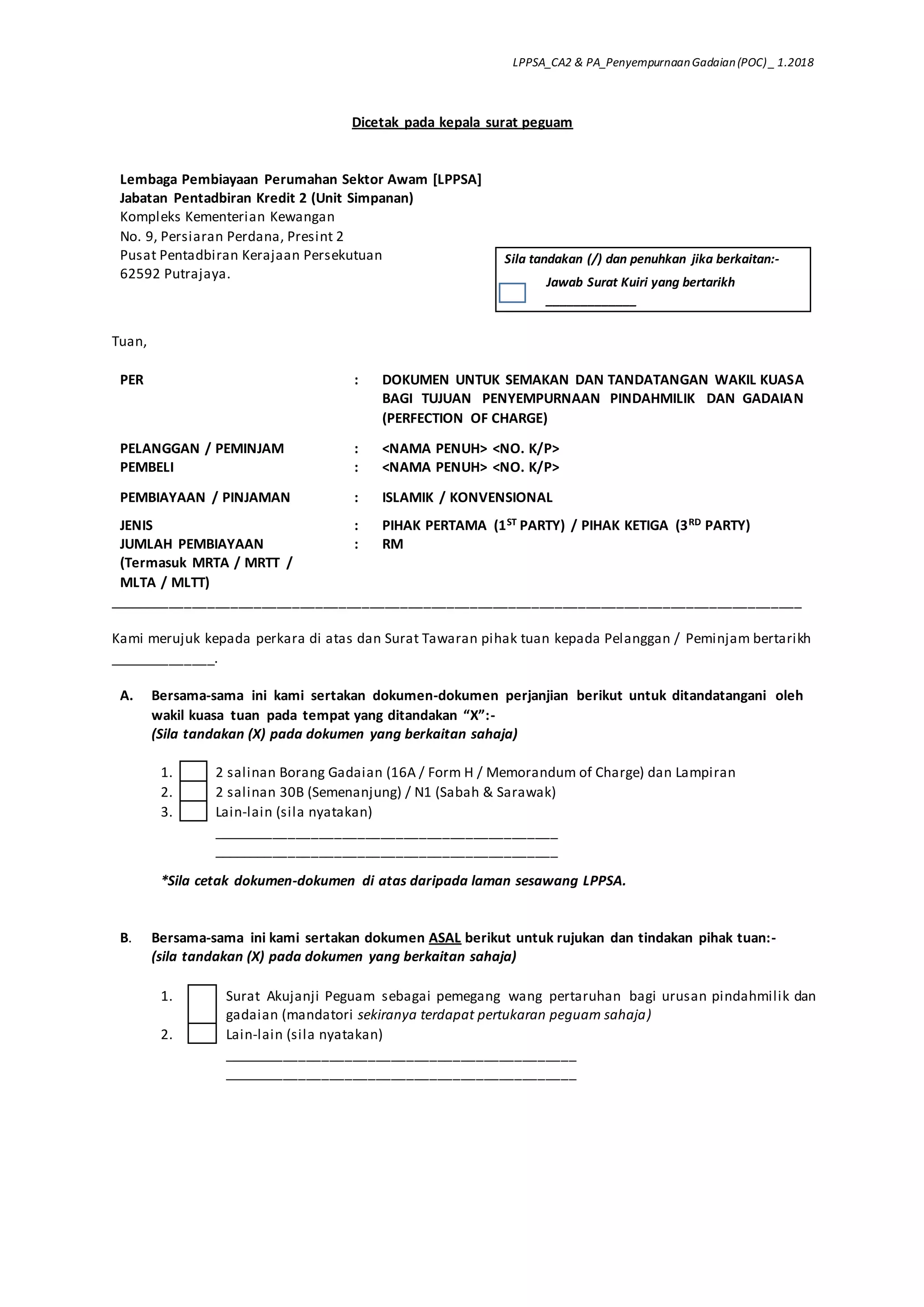 Template surat guaman | DOCX