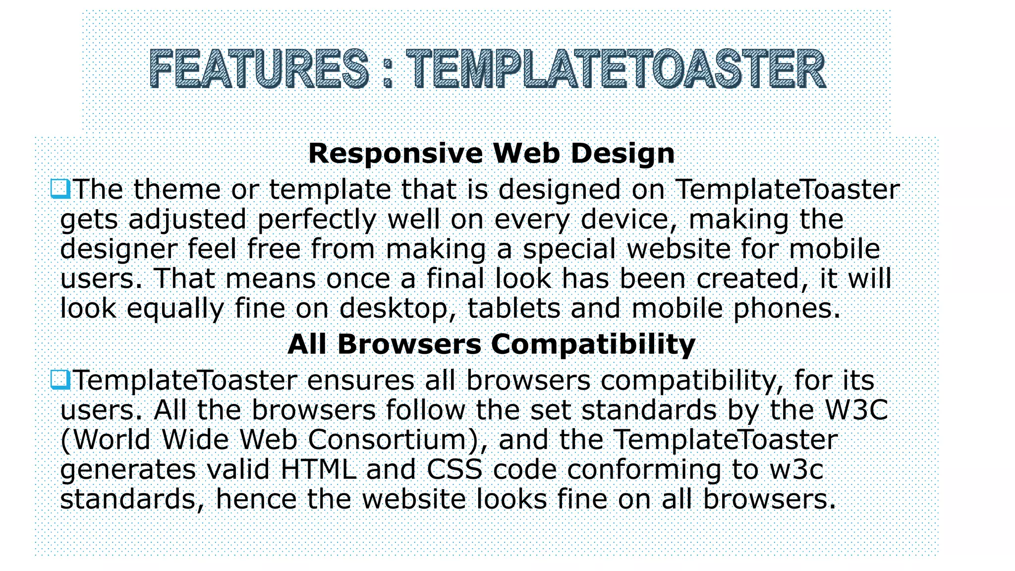 All about TemplateToaster and its Features | PPT | Free Download