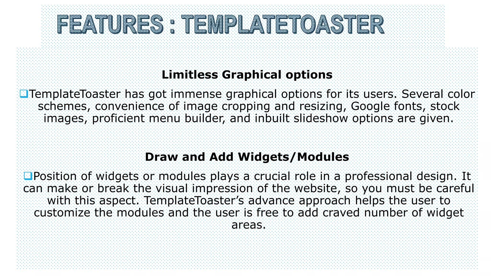 All about TemplateToaster and its Features | PPT