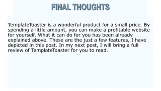 All about TemplateToaster and its Features | PPT