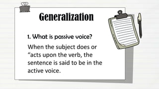 Active and passive voice powerpoint presentation | PPTX