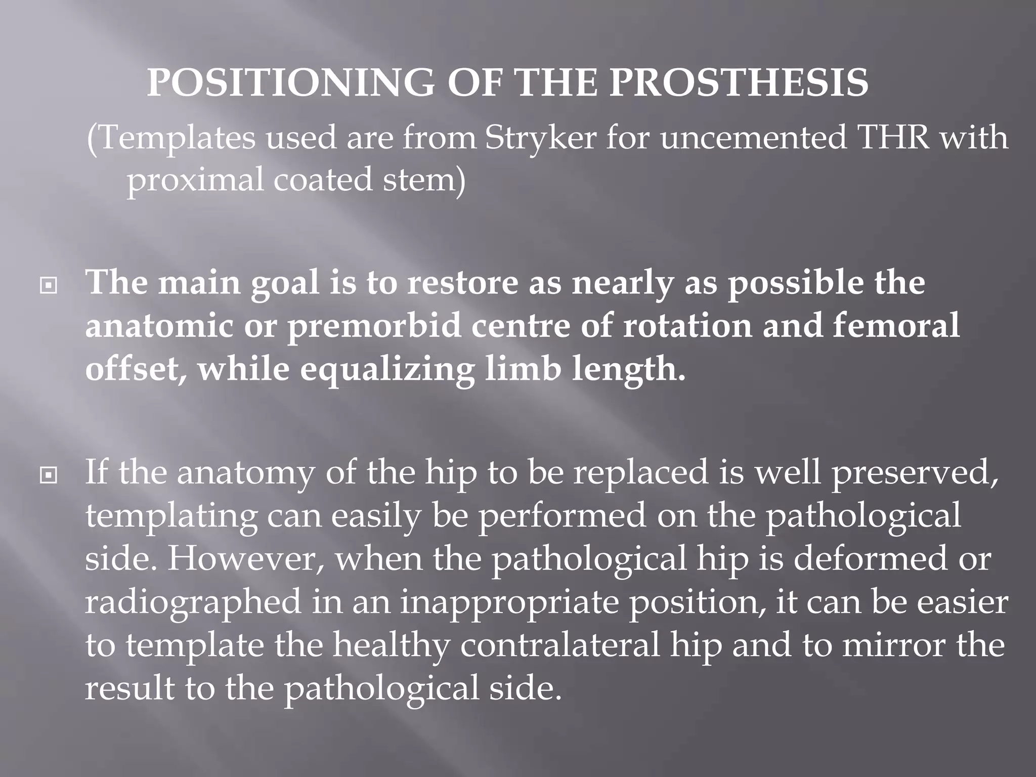Templating X-rays in THR | PPTX