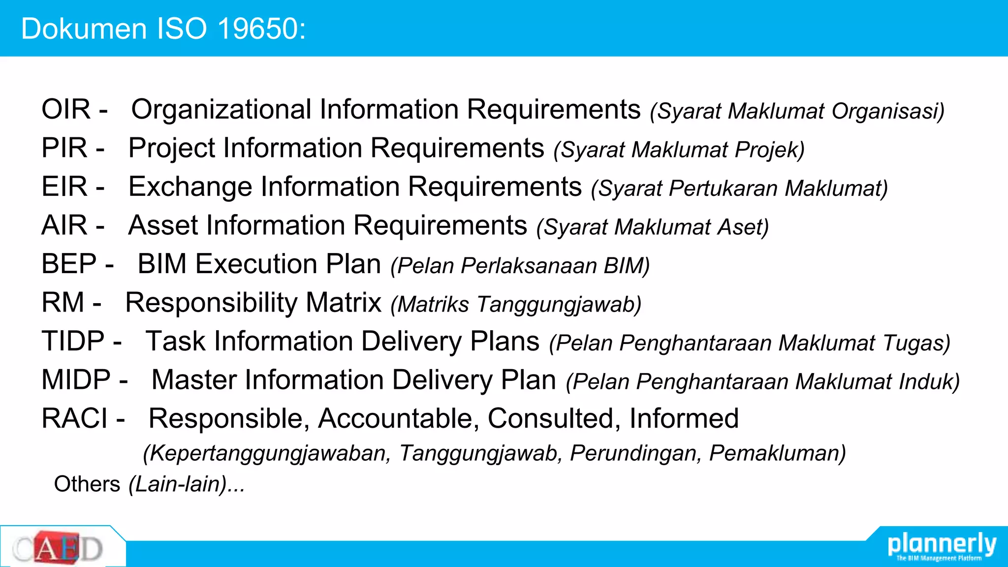 Templat ISO 19650 OIR+EIR+BEP+ in Bahasa Malaysia | PPT