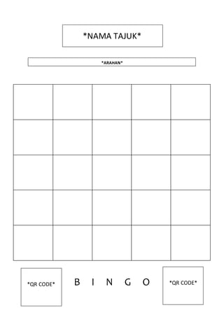 Templat permainan bingo dalam pembelajaran | DOCX