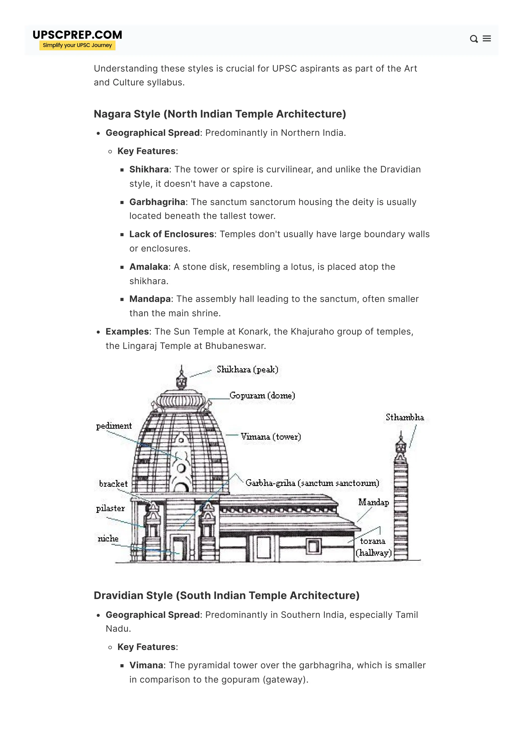 Temple Architecture in India - 9 major styles · UPSCprep.com.pdf ...