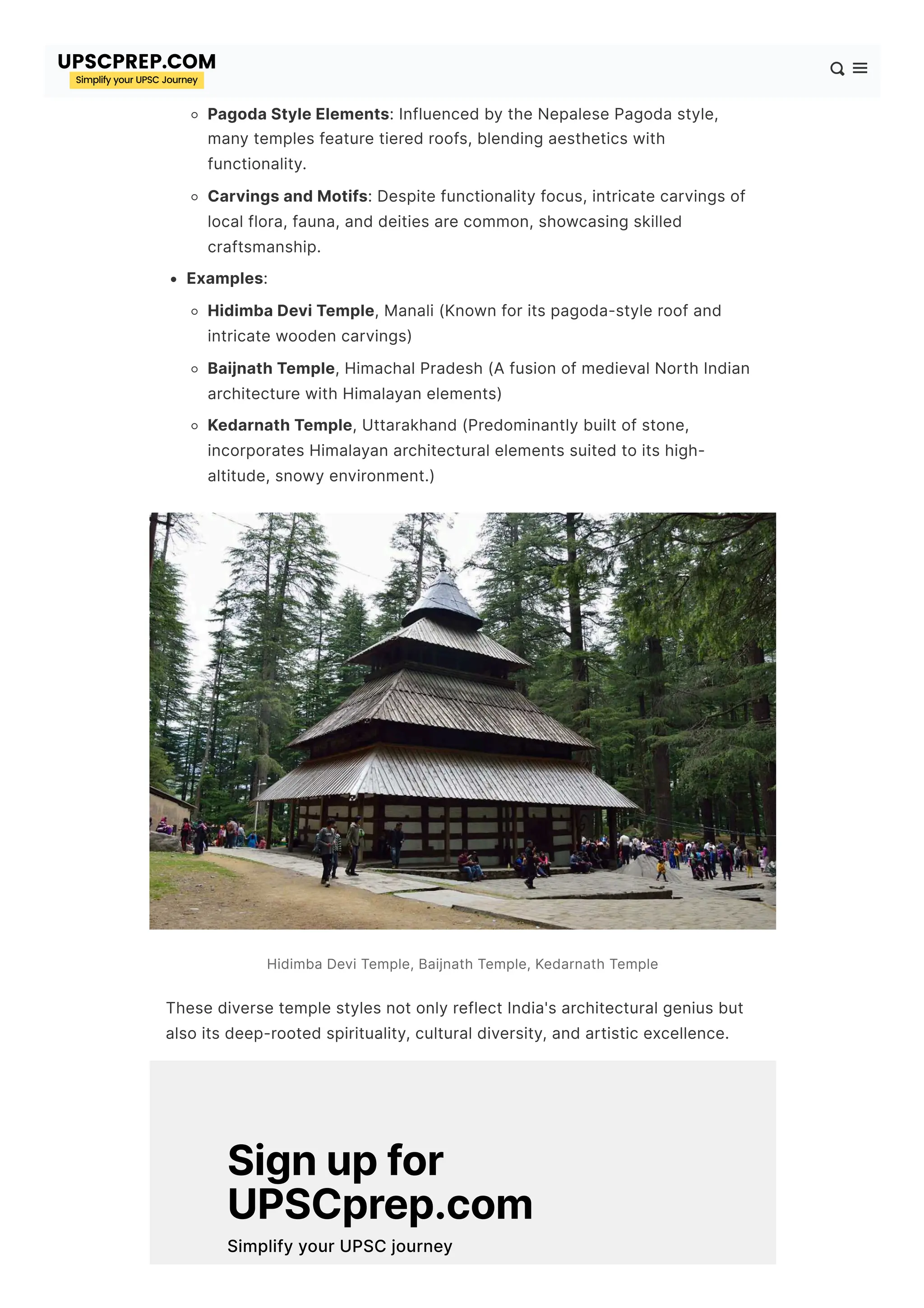Temple Architecture in India - 9 major styles · UPSCprep.com.pdf ...