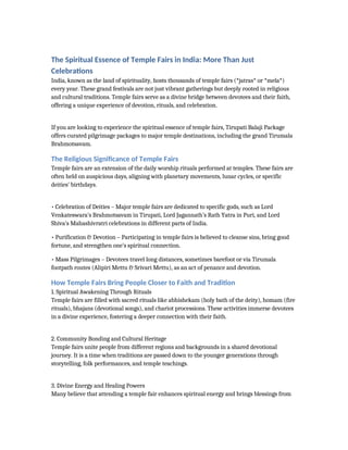 The Spiritual Essence of Temple Fairs in India: More Than Just ...