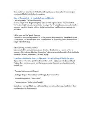 The Spiritual Essence of Temple Fairs in India: More Than Just ...