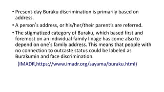 Changing Forms of Buraku Discrimination in Contemporary Japan | PPT