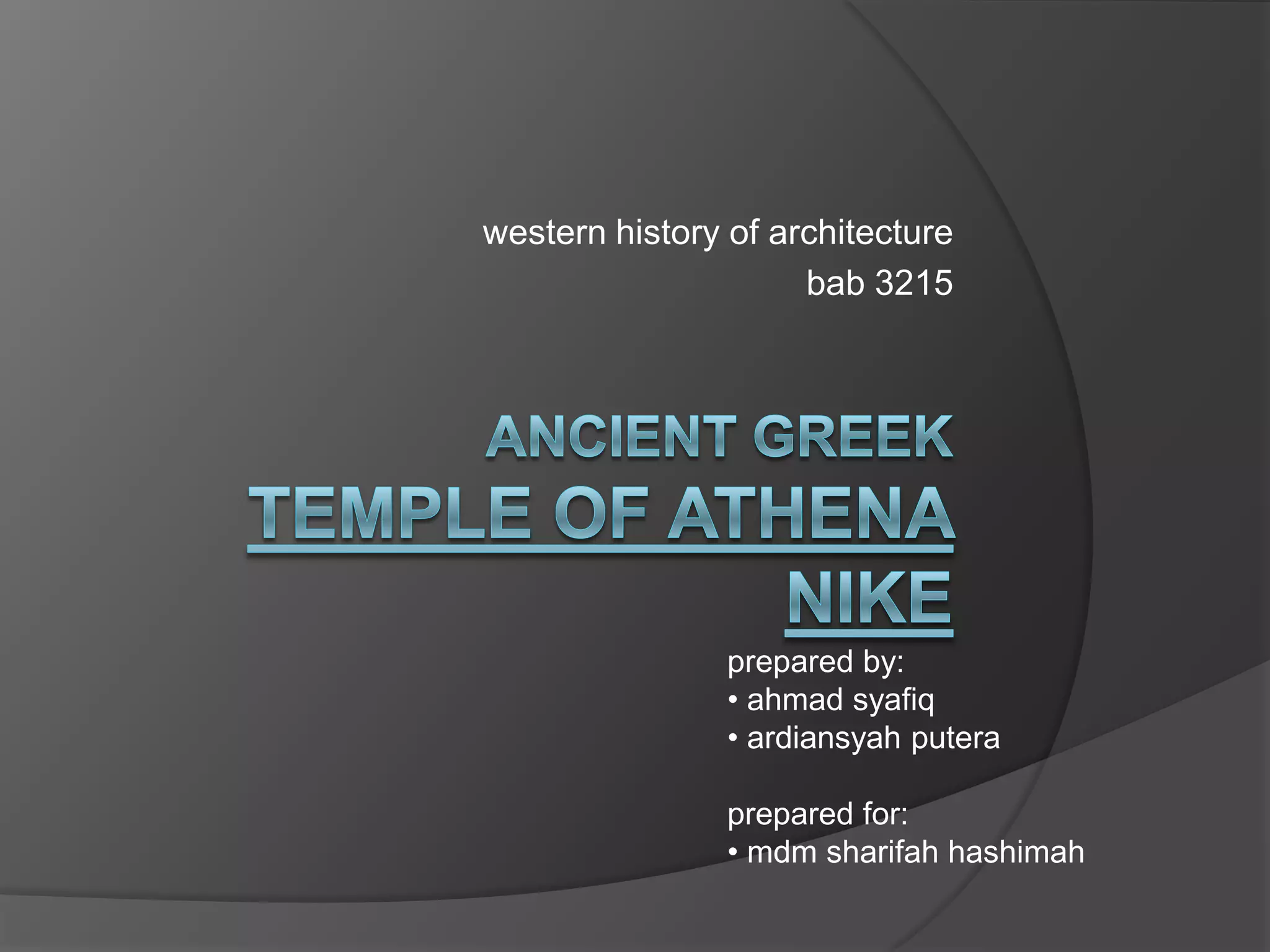 Temple Of Athena Nike | PPTX
