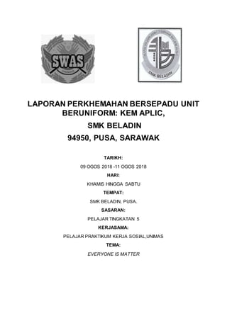 CONTOH LAPORAN LENGKAP KEM APLIC, SMK BELADIN 94950 PUSA | DOCX