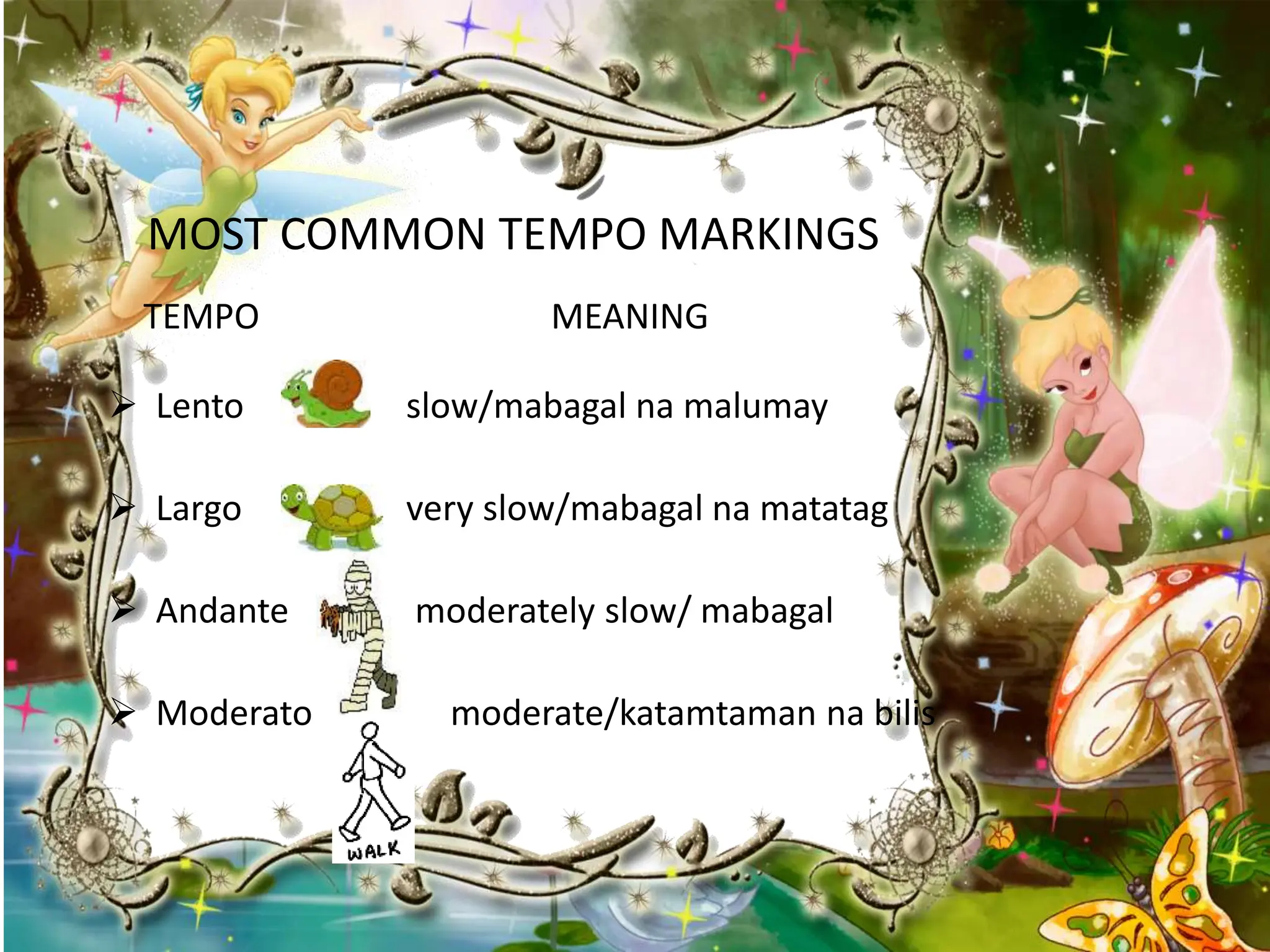 Slide show presentation of the lesson TEMPO | PPTX