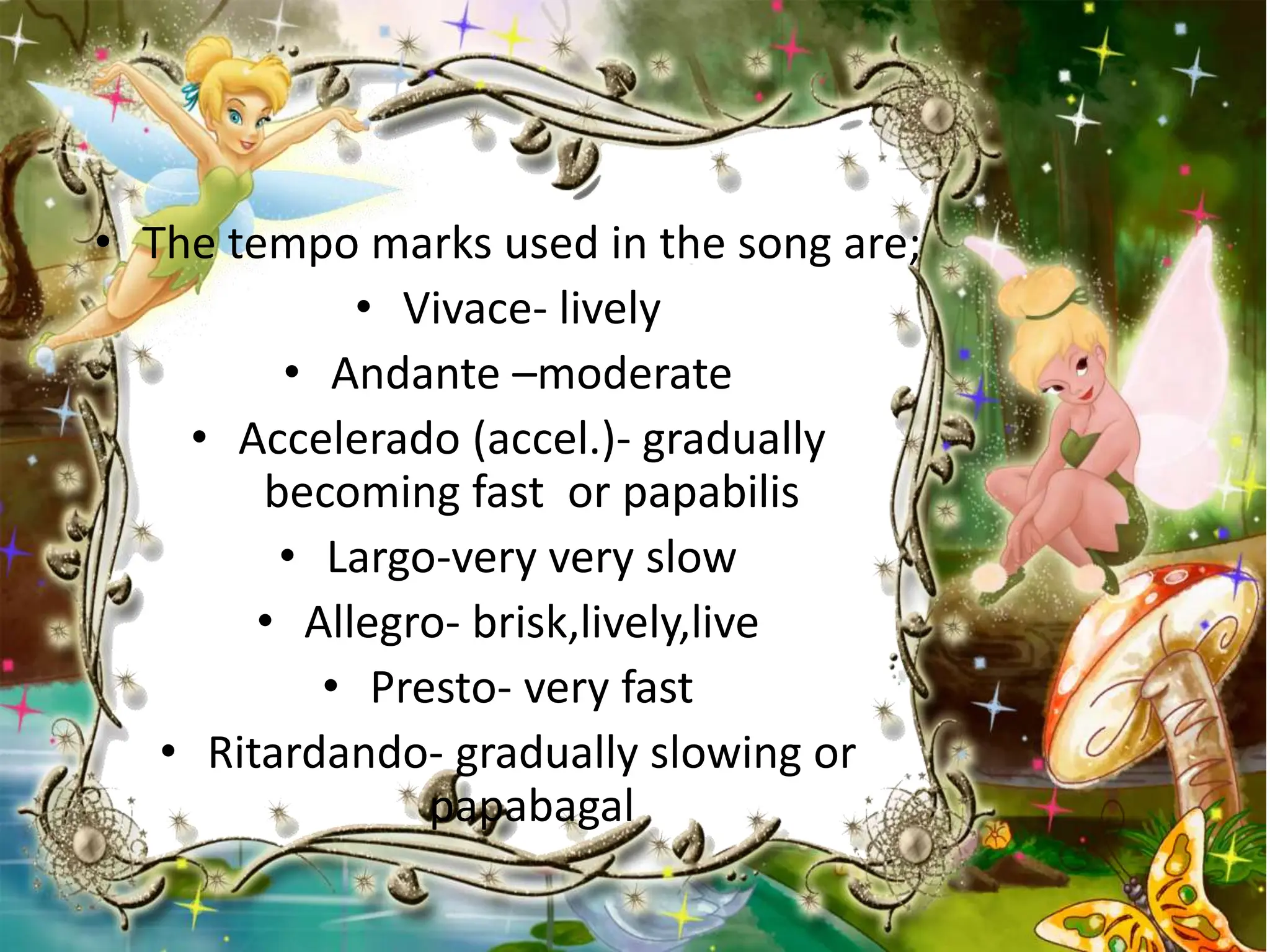 Slide show presentation of the lesson TEMPO | PPTX