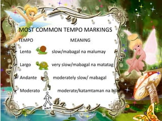 Slide show presentation of the lesson TEMPO | PPTX