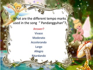 Slide show presentation of the lesson TEMPO | PPTX