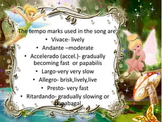 Slide show presentation of the lesson TEMPO | PPTX