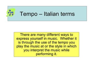 Musical Tempo Terms