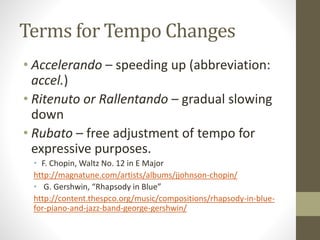 Tempo and Dynamics | PPTX