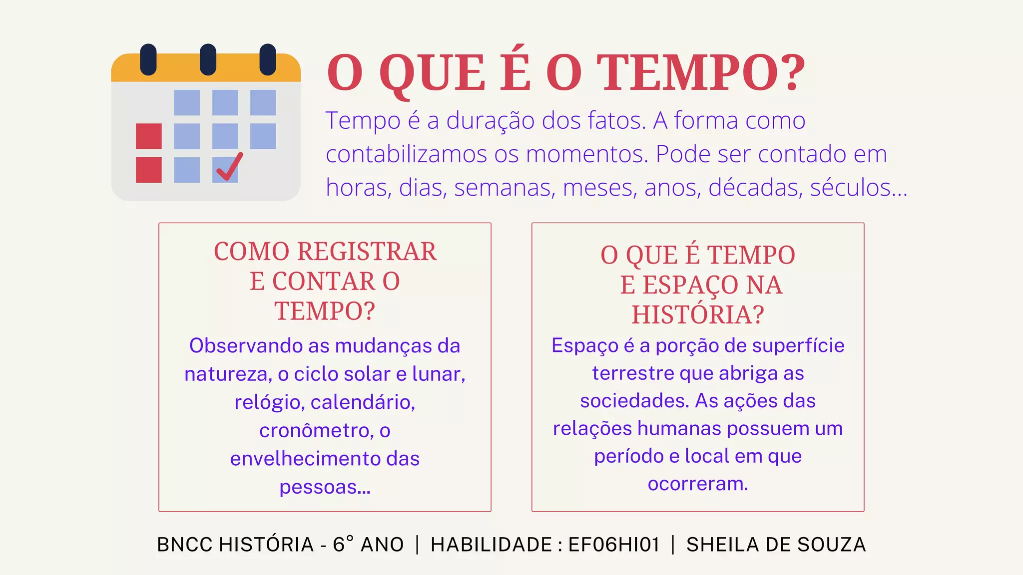 Aula de História: EF06HI01 - TEMPO, ESPAÇO E FORMAS DE REGISTRO | PDF