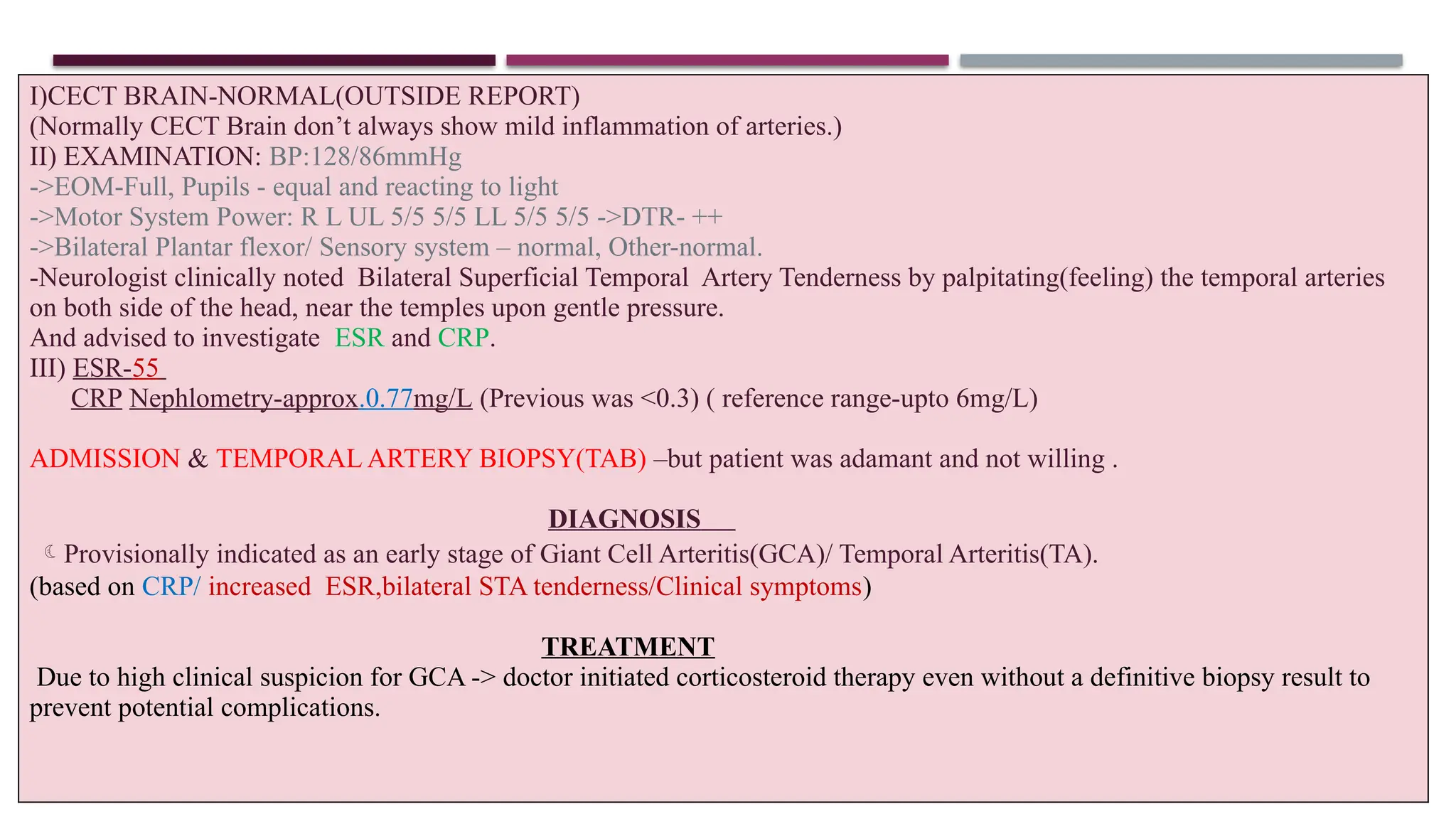 Giant Cell Arteritis /Temporal Arteritis | PPTX