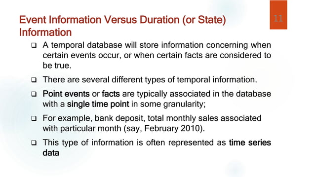 Temporal databases | PPTX | Databases | Computer Software and Applications