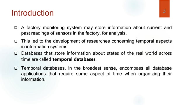 Temporal databases | PPTX | Databases | Computer Software and Applications