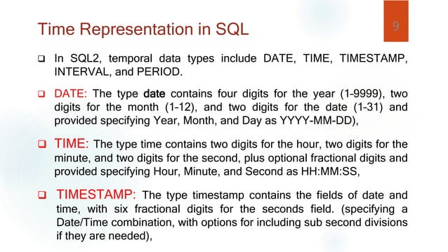 Temporal databases | PPTX | Databases | Computer Software and Applications