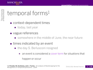 Temporal expressions identification in biomedical texts | PPT