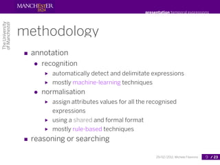 Temporal expressions identification in biomedical texts | PPT