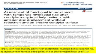 temporalis myofasial flap in internal derangement of the ...