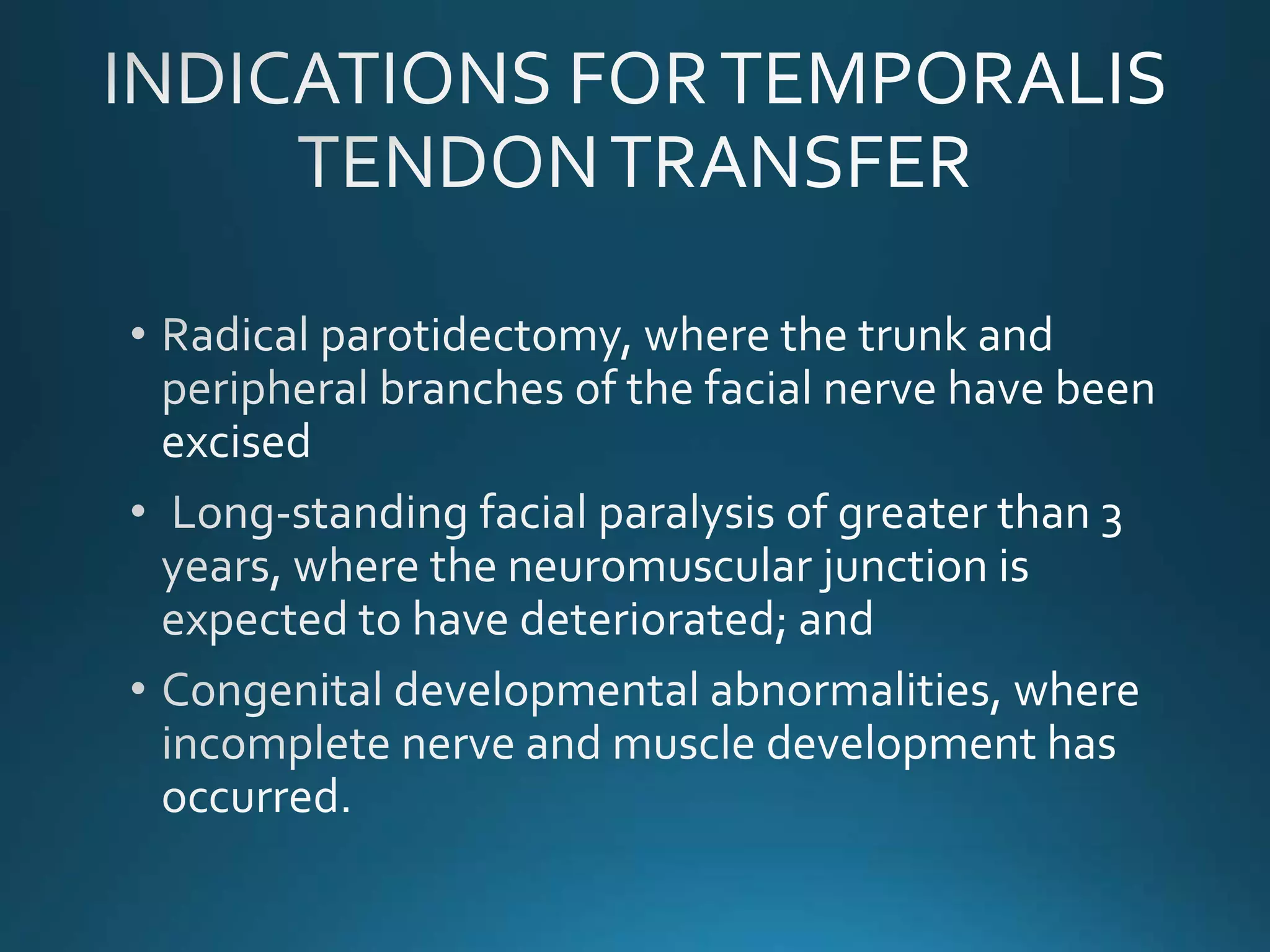 Temporalis transfer for unilateral facial nerve palsy for smile ...