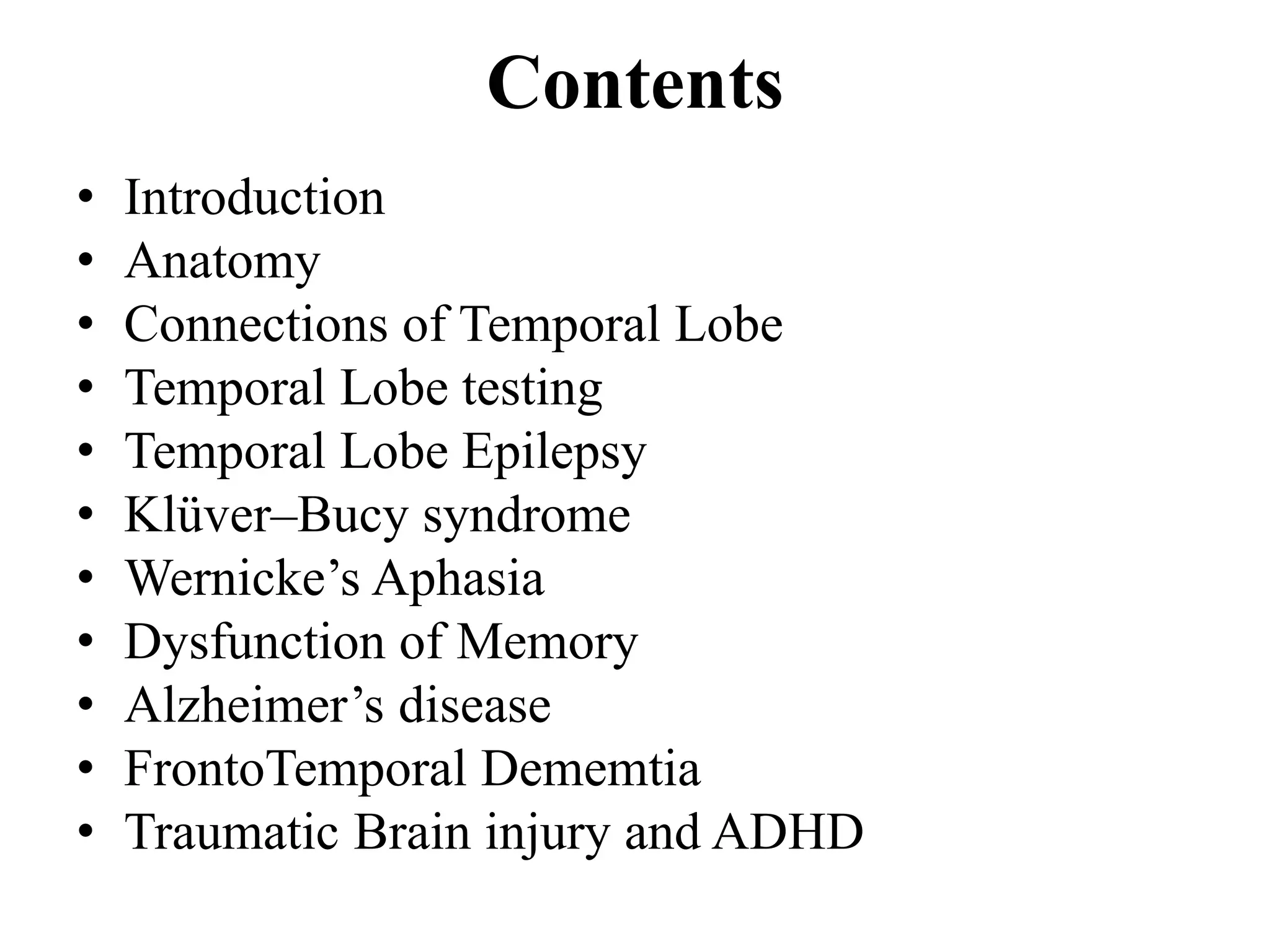 Temporal lobe and its role in psychiatry | PPTX