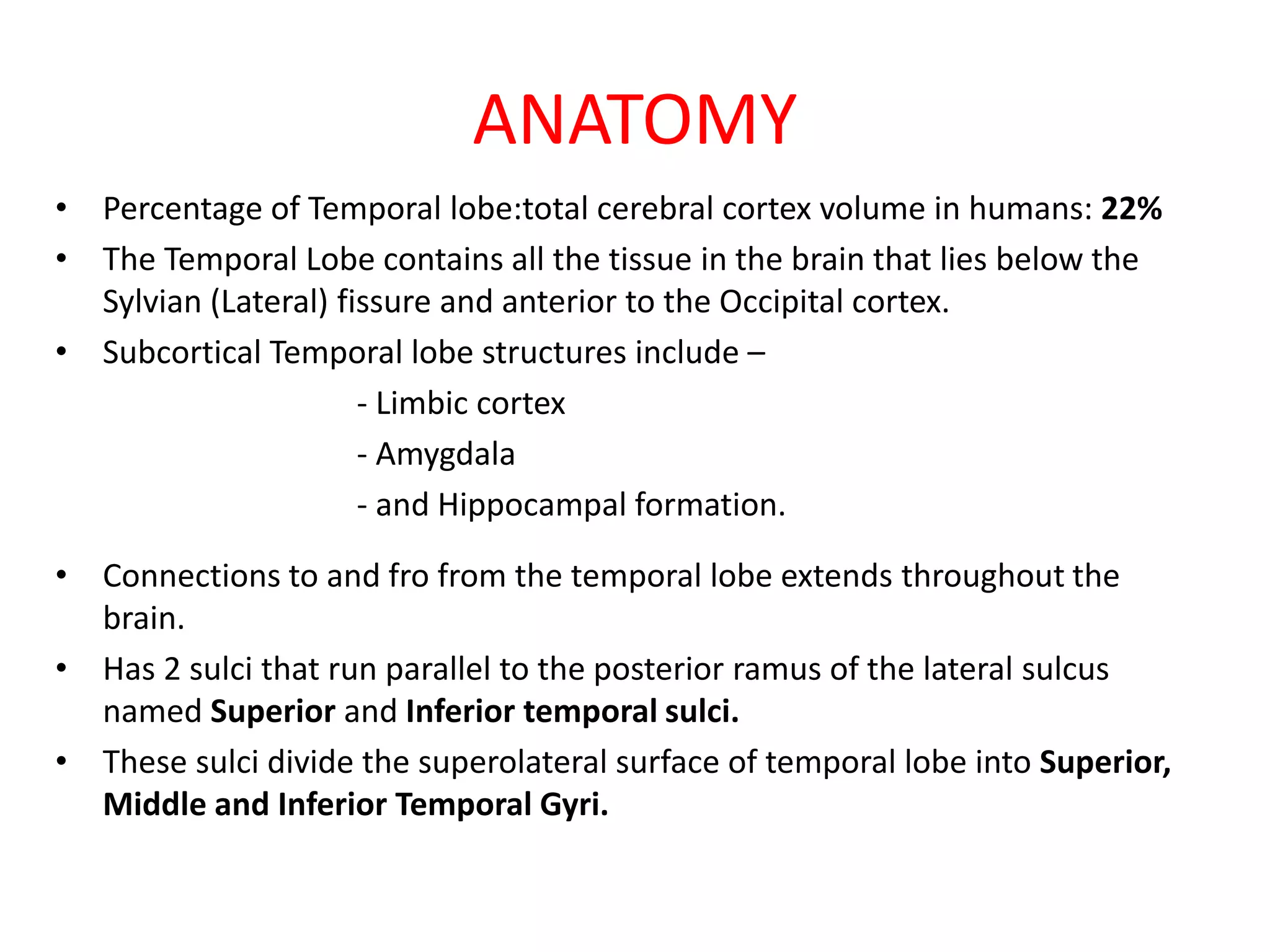 Temporal lobe ppt | PPTX